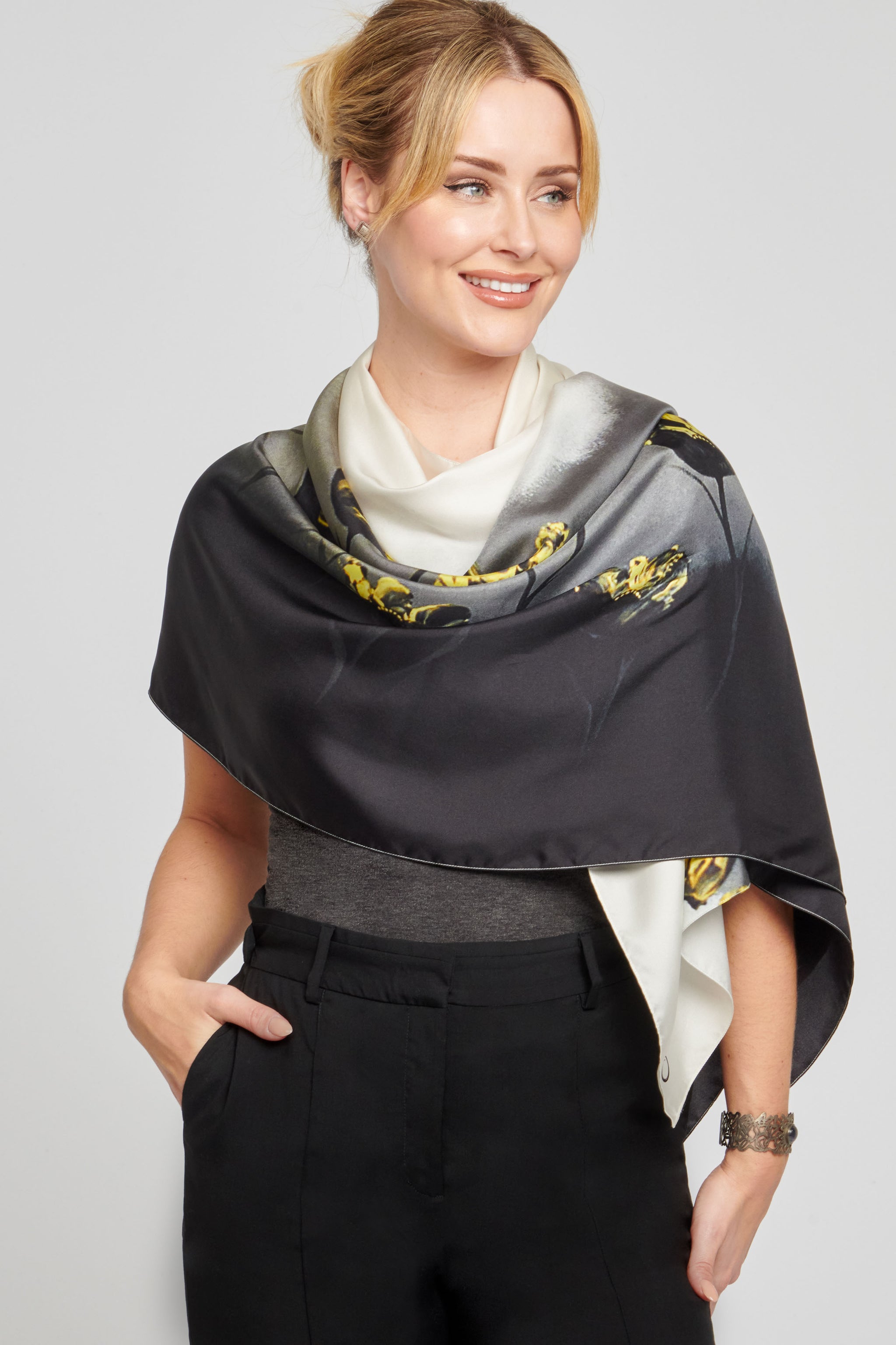 Poppy Print Silk Scarf